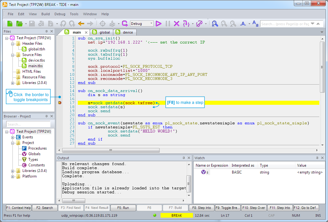 Programming Guide — Your First Project Debugging Tibbo Docs 1341